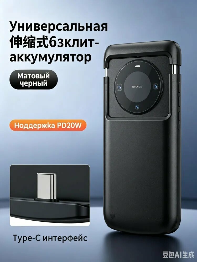 Внешний аккумулятор, для iPhone/Huawei/Xiaomi/Oppo/Vivo, 10000мАч, черный
