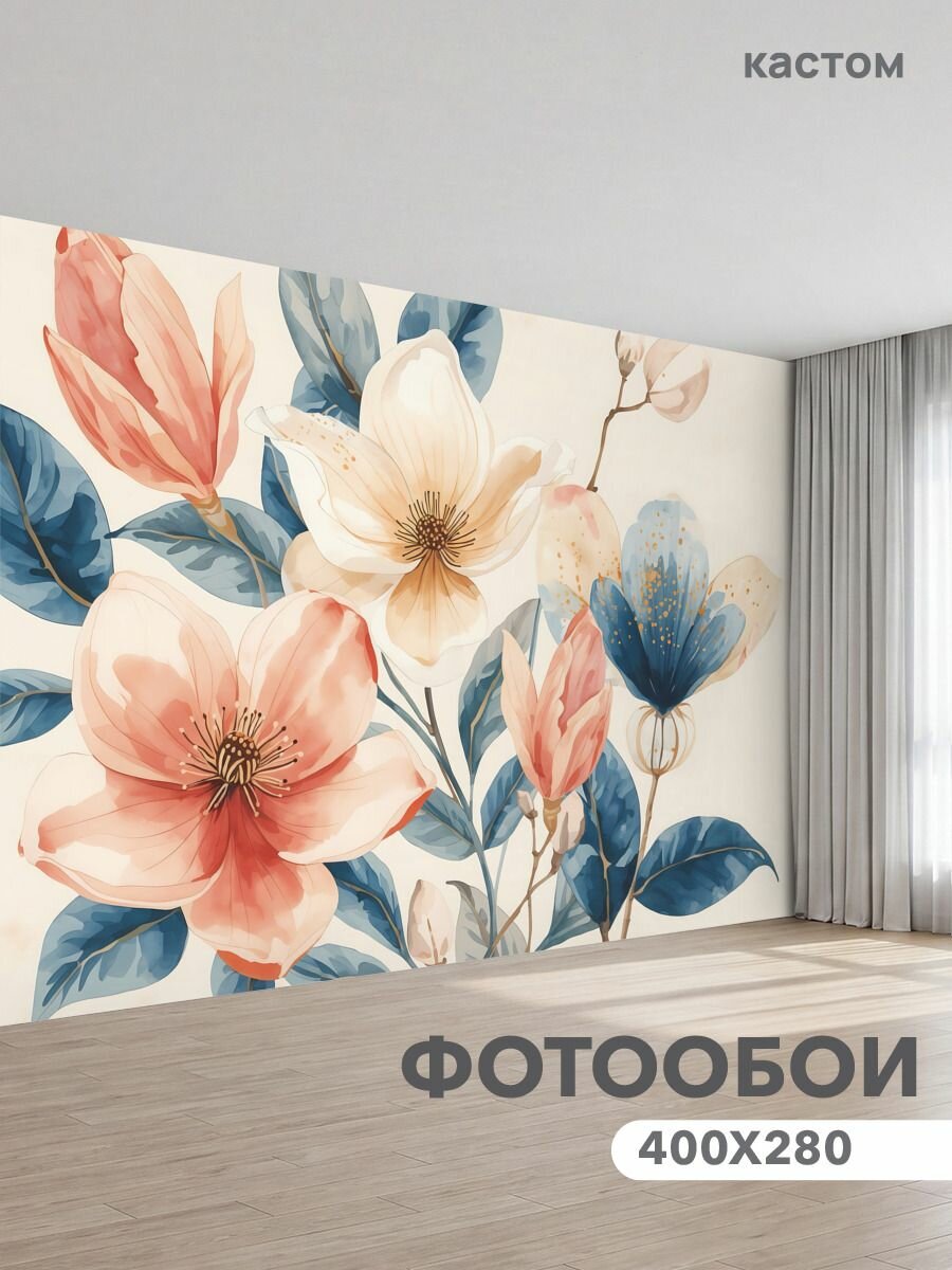 Фотообои на стену флизелиновые 3d Цветы и растения 400х270 см