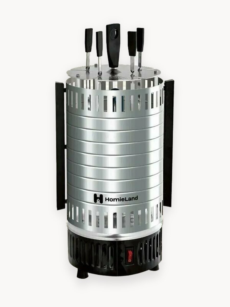 Электрошашлычница Homieland "HL-5100", 1000Вт, съёмные чашечки для жира