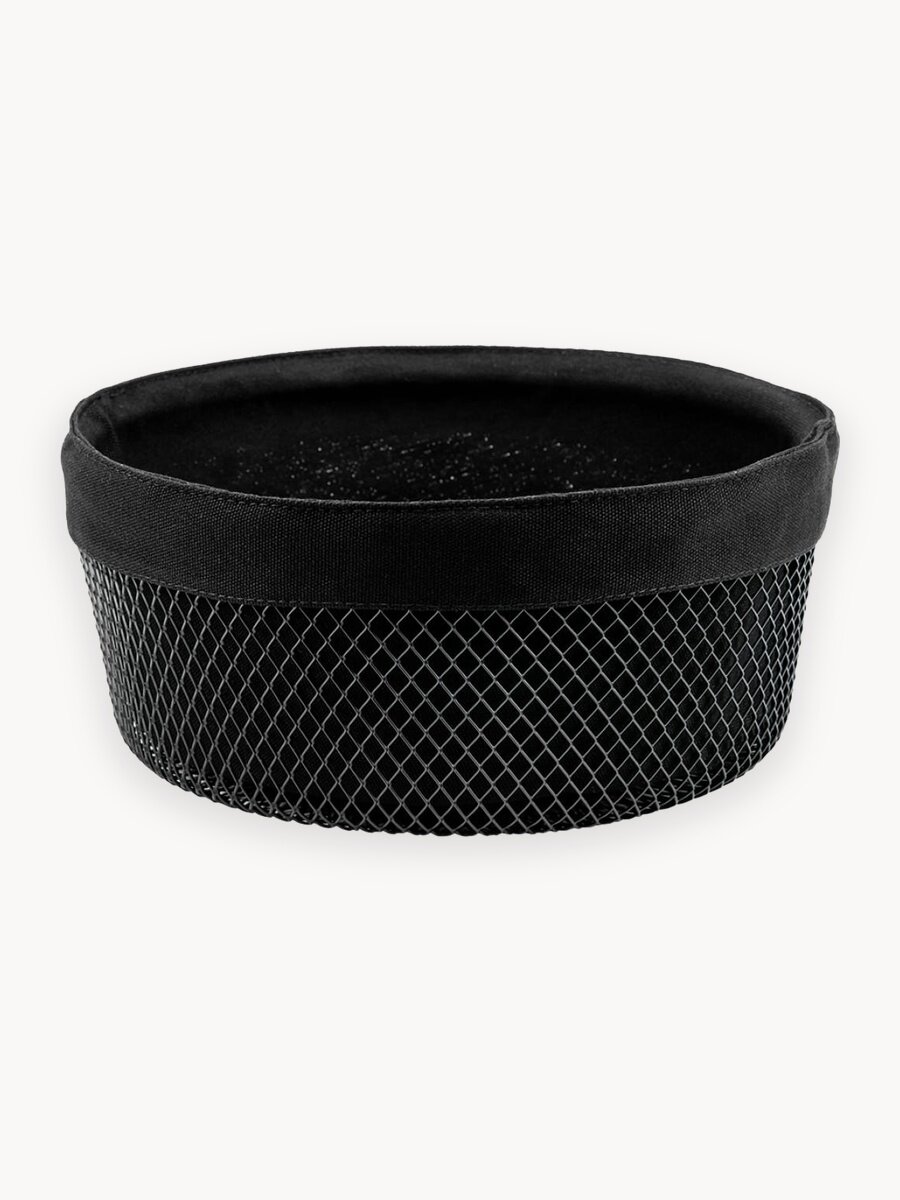 Хлебница Lemax, черная, лофт, круглая, с чехлом, металл, настольная, 22 см