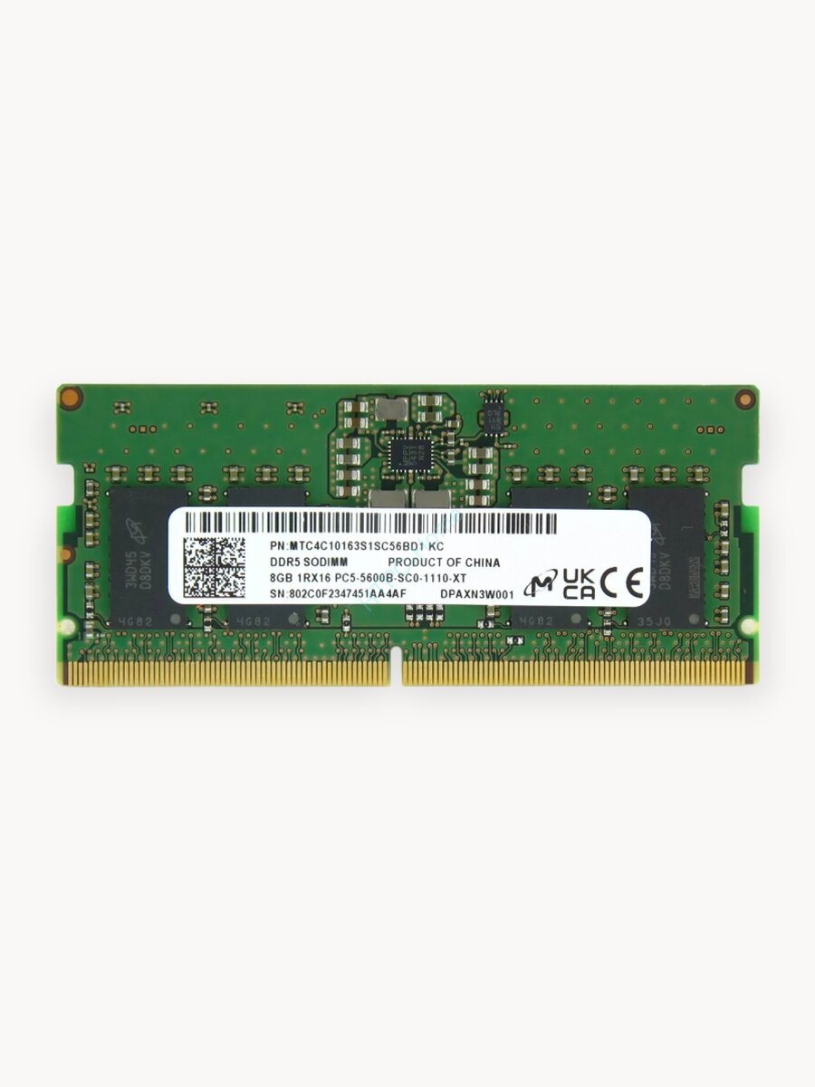 Оперативная память SODIMM DDR5 MICRON 5600MHz 1x8Gb MTC4C10163S1SC56BD1 (OEM)