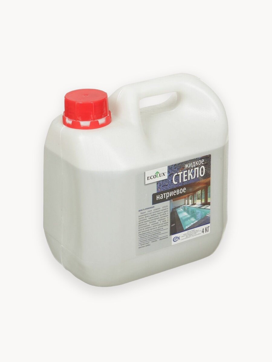 Жидкое стекло натриевое Ecolux 4 кг для строительных и отделочных работ, Россия
