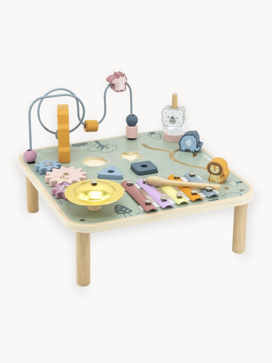 Развивающий стол-лабиринт Viga Toys PolarB с фигурками животных, ксилофоном и шестеренками, 44083
