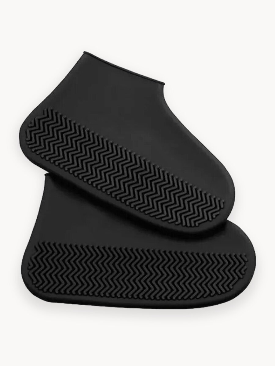 Защитные Чехлы для Обуви, Силиконовые, Водонепроницаемые, Многоразовые бахилы для обуви /Размер: (M) 35-39, Цвет: Черный