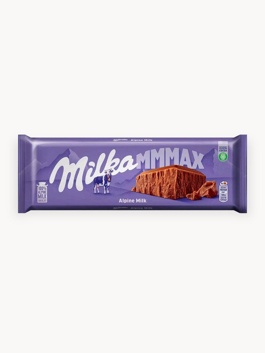 Шоколад Milka MMMAX Alpine Milk, с молочным шоколадом, 250 гр