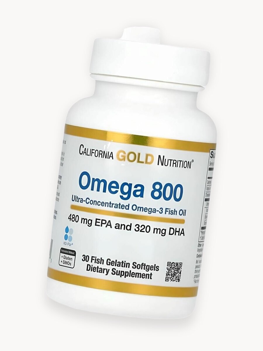 Омега-3 California Gold Nutrition ультраконцентрированный рыбий жир 30 капсул, для сердца и сосудов