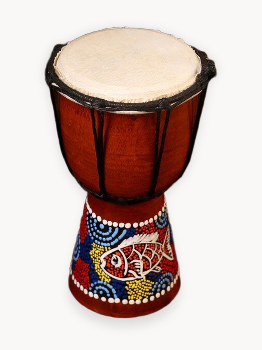 Сувенирный музыкальный инструмент «Барабан Джембе Узоры», 20×12×12 см, микс