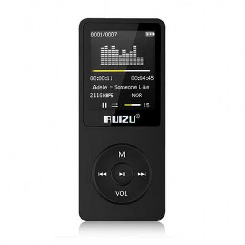 RUIZU X02 MP3-плеер 8 ГБ синий Черный, Black
