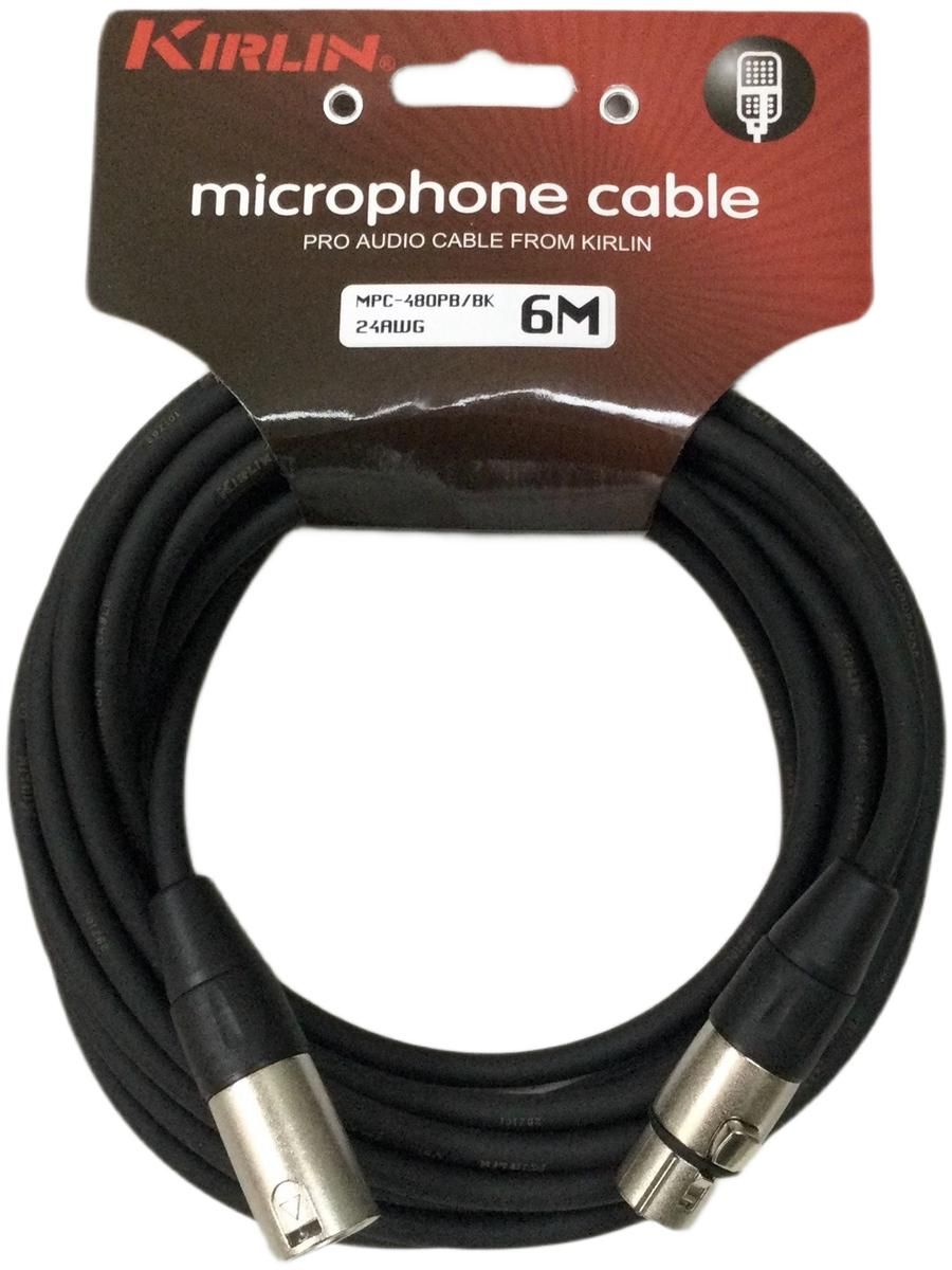 KIRLIN MPC-480/ВК 6М XLR MALE - XLR FEMALE микрофонный кабель 6 метров с металлическим штекером