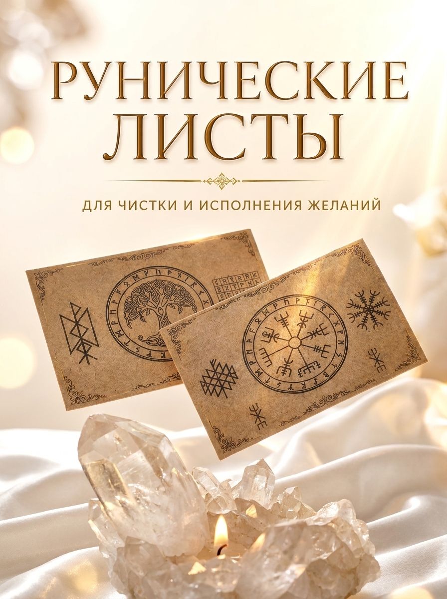 Рунические листы чистки и исполнения желаний. Магические листы оберег.