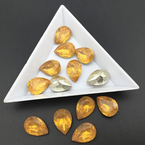 Камни из смолы теardrop 10x14 мм для рукоделия Оранжевый, peach opal
