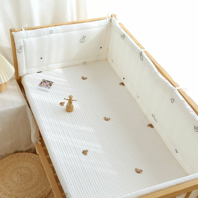 Цельный защитный бортик для детской кроватки, мягкий противоударный чехол для малышей, детский удлиняемый защитный бортик от падения.