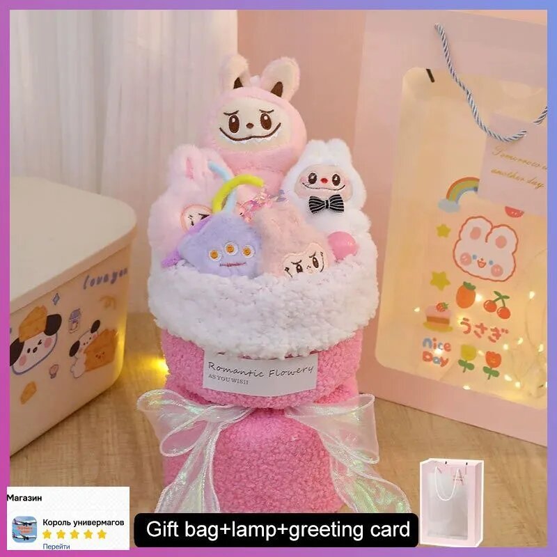 Букет из мягких плюшевых игрушек для детей и взрослых, Выпускной подарок на день рождения, букет на день Святого Валентина