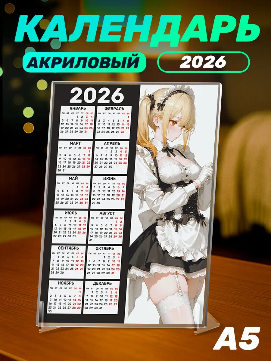 Календарь 2026 настольный Аниме девушка