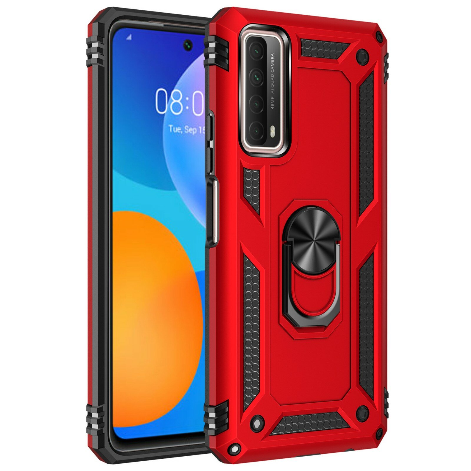 Ударопрочный чехол MyPads бампер-пенал для Huawei Honor 10X Lite и P Smart 2021 красный