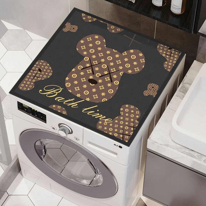 Роскошный кожаный коврик для прикроватной тумбочки, моющийся противоскользящий коврик для холодильника, пылезащитный чехол для стиральной машины с фронтальной загрузкой, доступен для доставки.