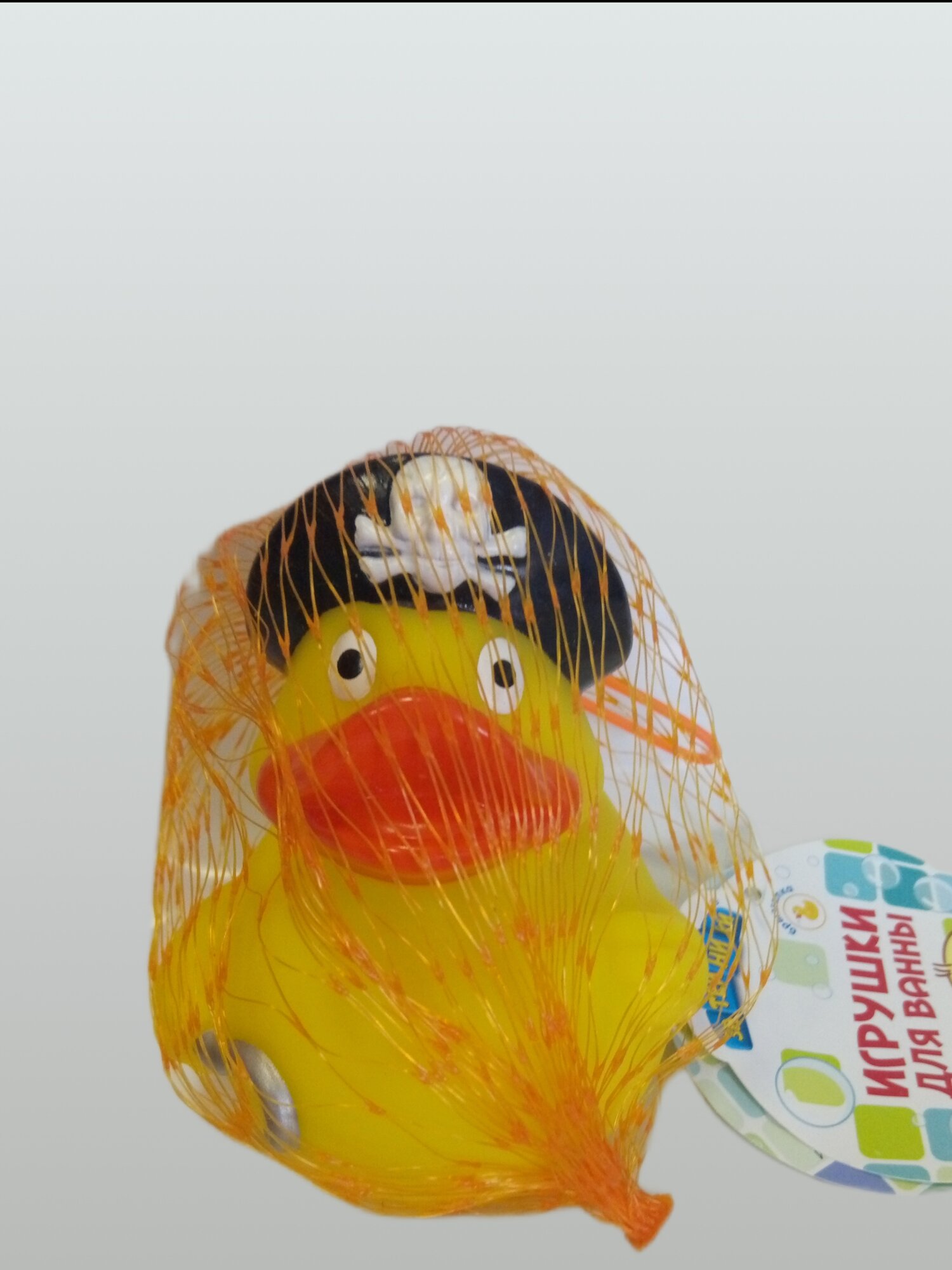 Игрушка для ванны Затейники GT7097 "Уточка-Пират", пищалка, желтый цвет, материал - пластизоль