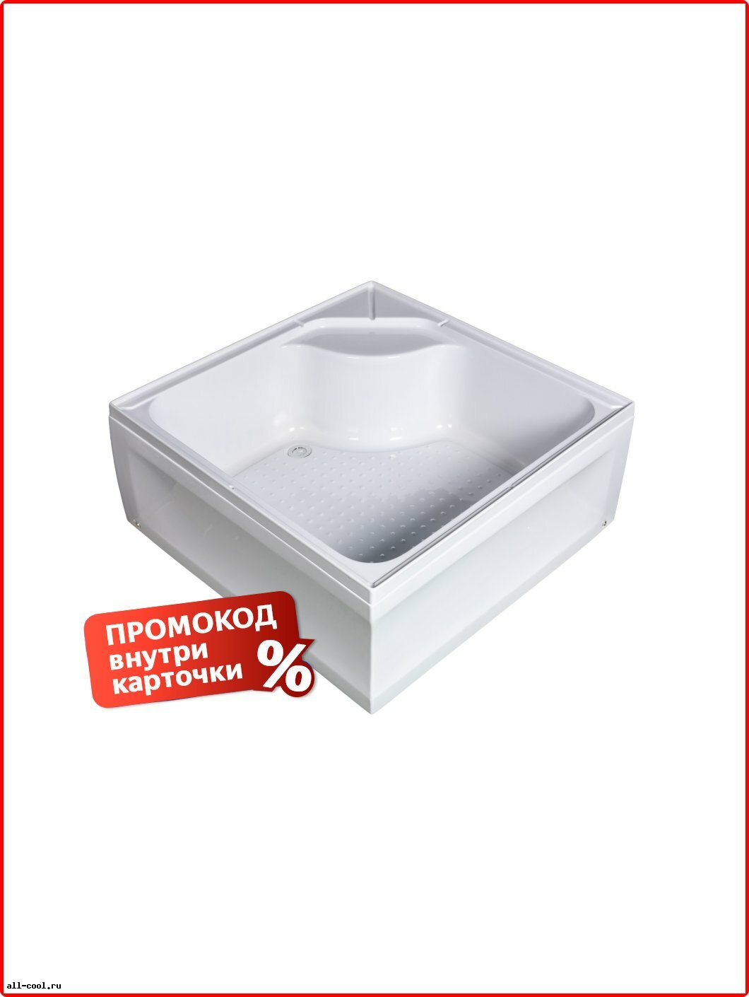 Душевой поддон WEMOR Doriana 90x90 высокий, акрил, квадратный, белый