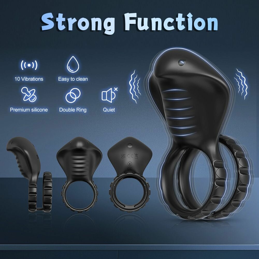 Десять частот вибрации эрекционного кольца для мужского пениса-
