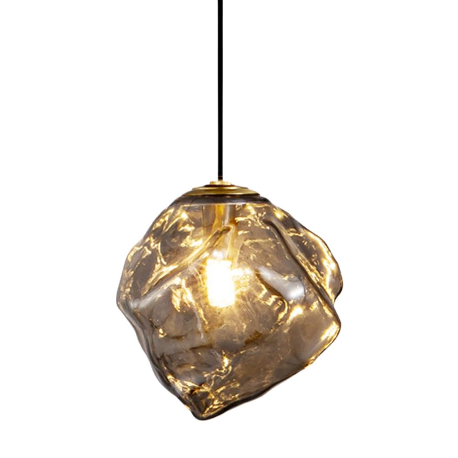 SWEMOPP Подвесной светильник из стекла серого цвета в стиле Mid-Century Modern - Подвесной люстра изamber blown glassв стиле винтажный индустриал для кухонного острова, маленькой спальни и столовой, материал металл чугун и стекло, форма подвесной,