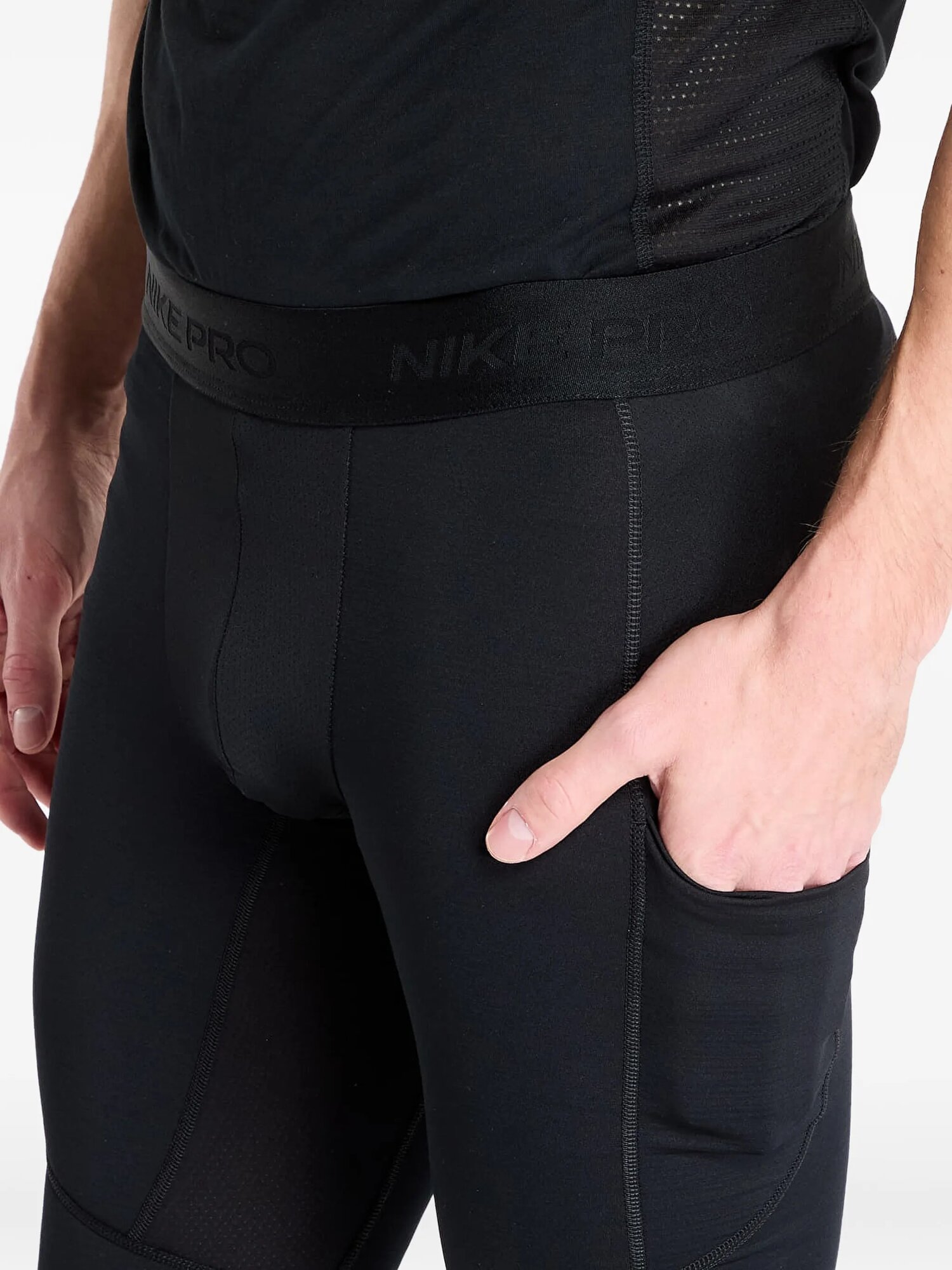 Легинсы NIKE Logo-print leggings, размер XL, black/black — фото 1