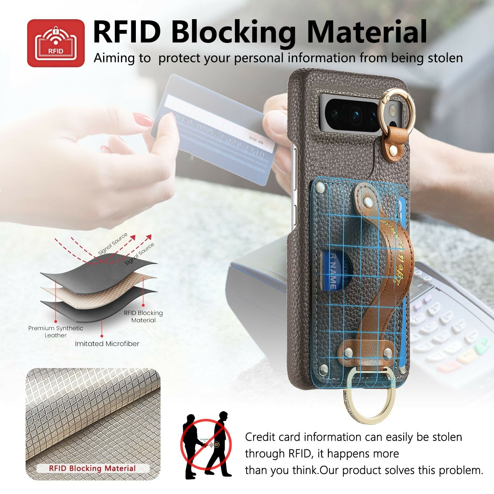 Чехол MyPads для Google Pixel 8 Pro с кожаной ручкой и кольцом для подставки