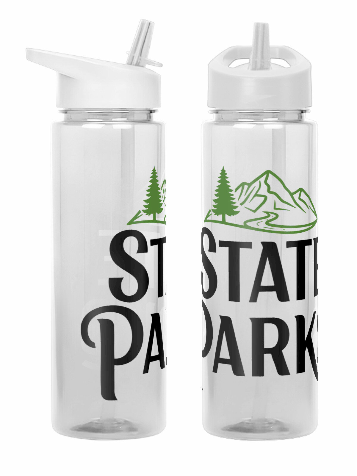 Бутылка белая для воды с принтом State Parks / Отдых на природе