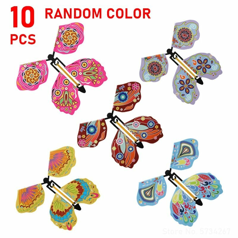10 шт, бабочки летающие, Style 3-Random, цвет в ассортименте