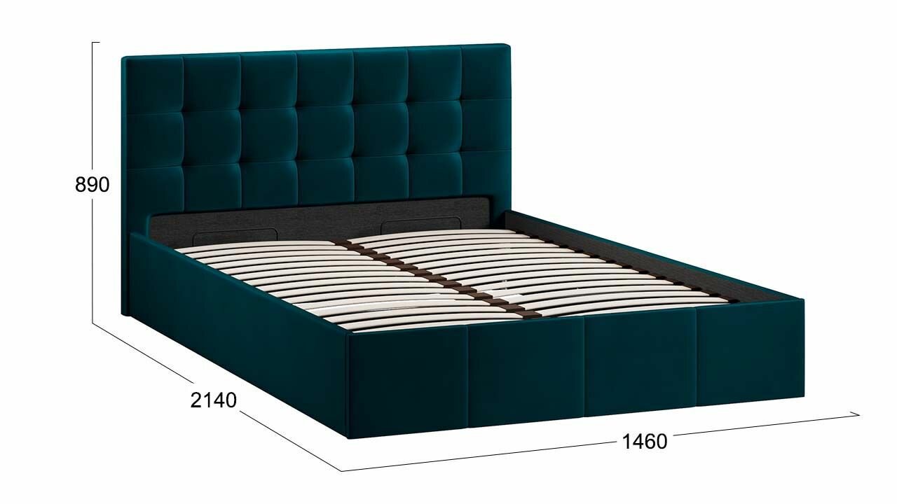 Кровать с ПМ Эмма (с подъемным механизмом) с заглушиной Велюр Confetti Izumrud