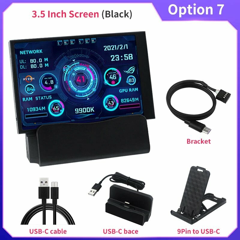 SHCHV 3.5-дюймовый IPS монитор USB-TYPE-C для компьютера