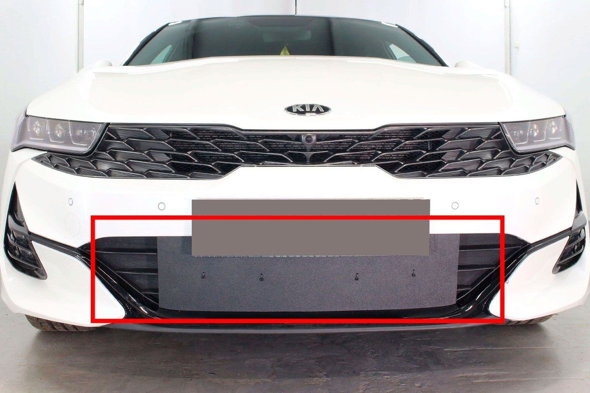 Зимняя защита на стяжках для Kia K5 2019- GT Line (1 часть), низ