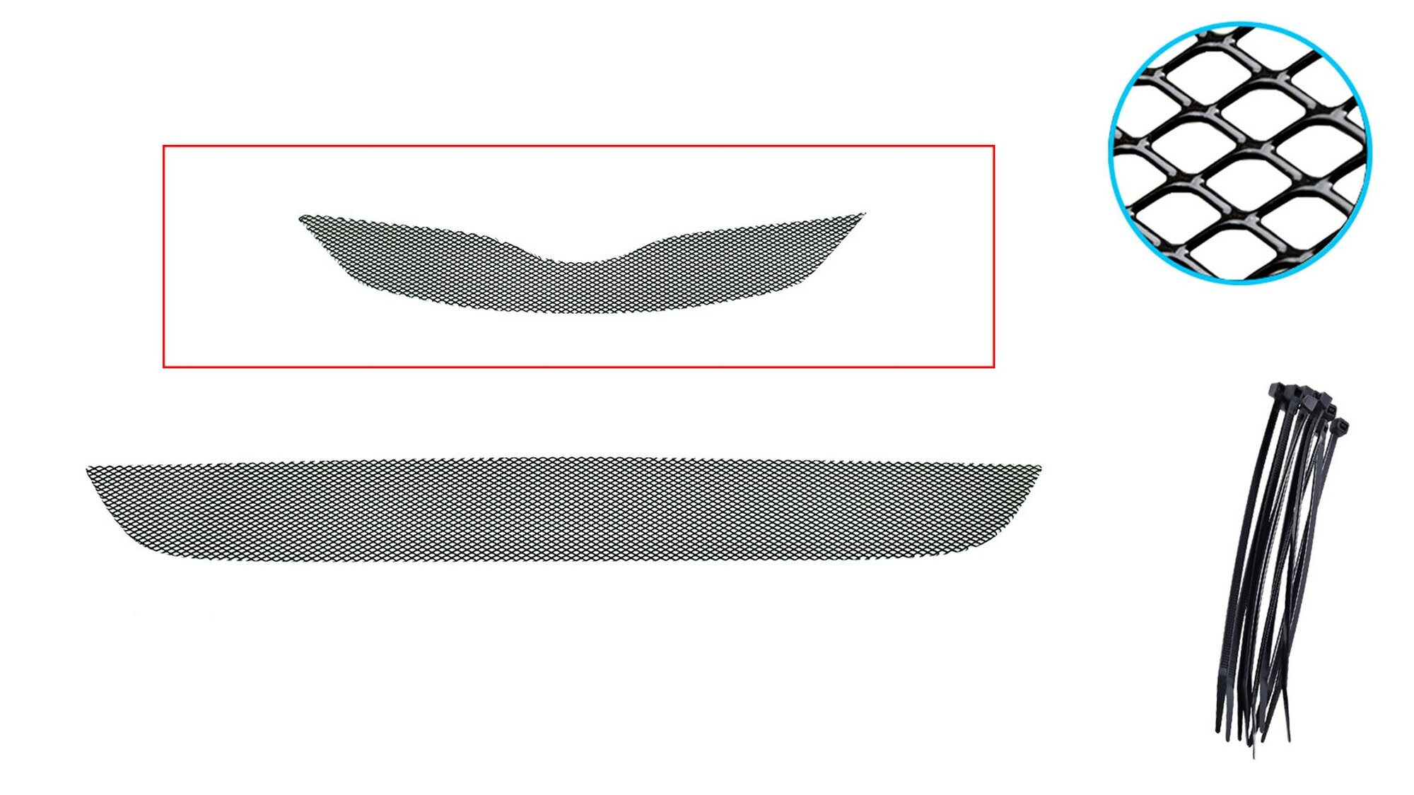 Защитная сетка радиатора для SUBARU IMPREZA 2007-2011 (III), верх, 1шт, (2.0)