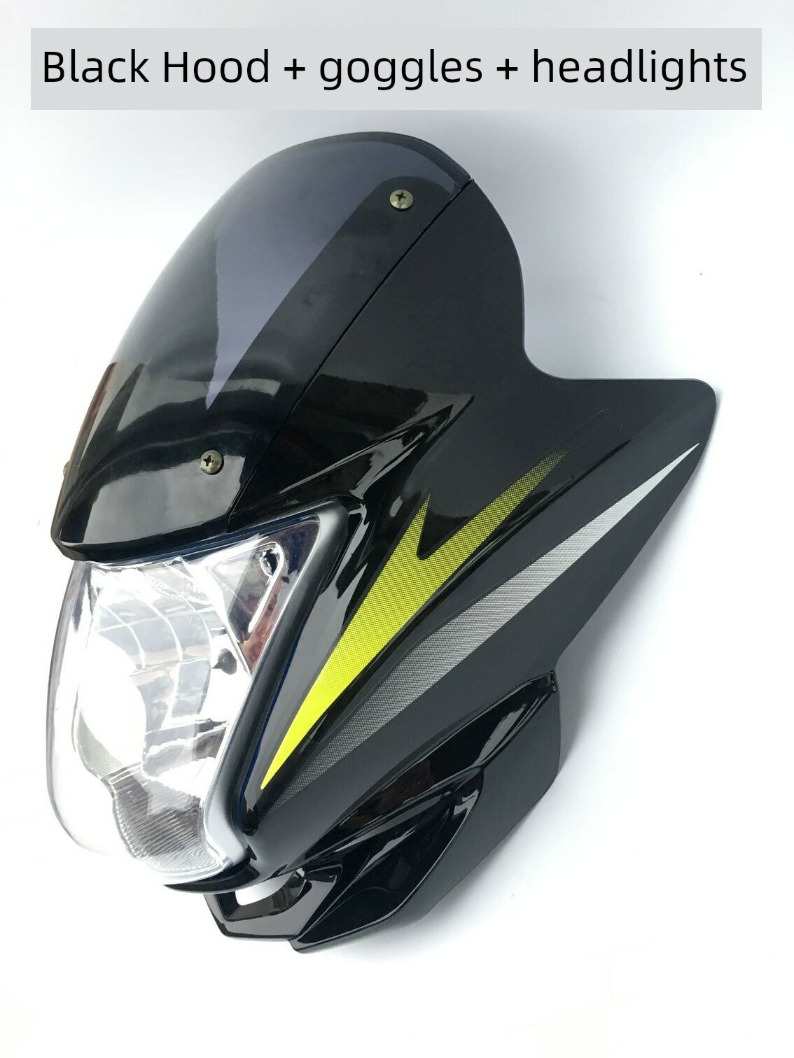 Подходит для мотоцикла Wuyang Honda, переднее крыло WH125-B-11, дефлектор, капот в сборе, абажур, корпус лампы Черный