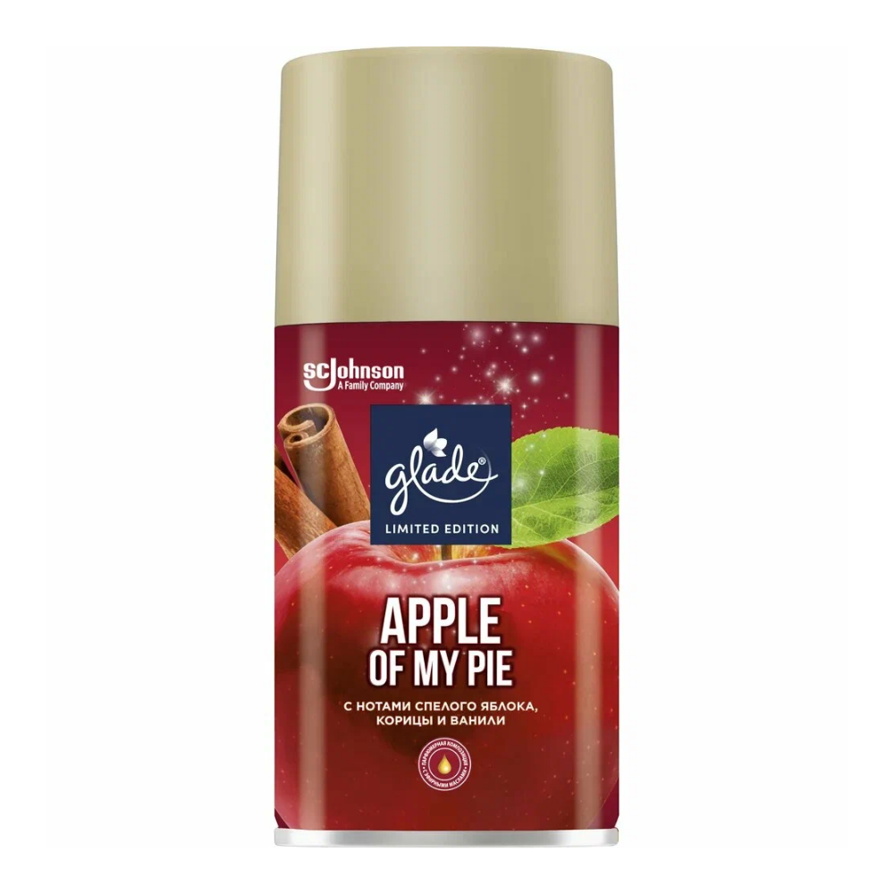 Сменный баллон Glade Apple of My Pie LTO для ванной, туалетной комнаты и интерьера, 269 мл