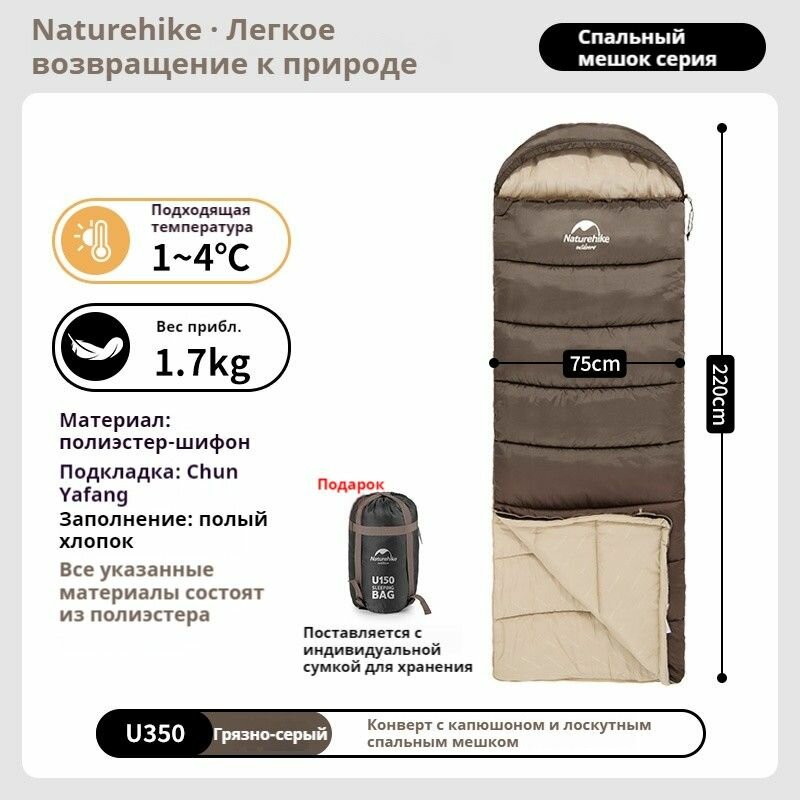 Naturehike Спальный мешок туристический NH20MSD07