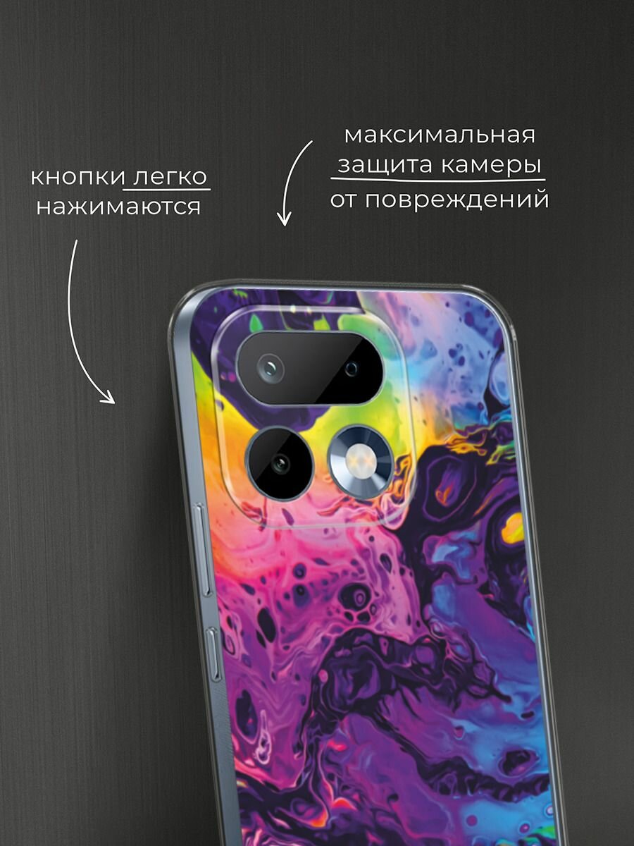 Силиконовый чехол на Realme 16 Pro / Реалме 16 Про с принтом ACID fluid — фото 1