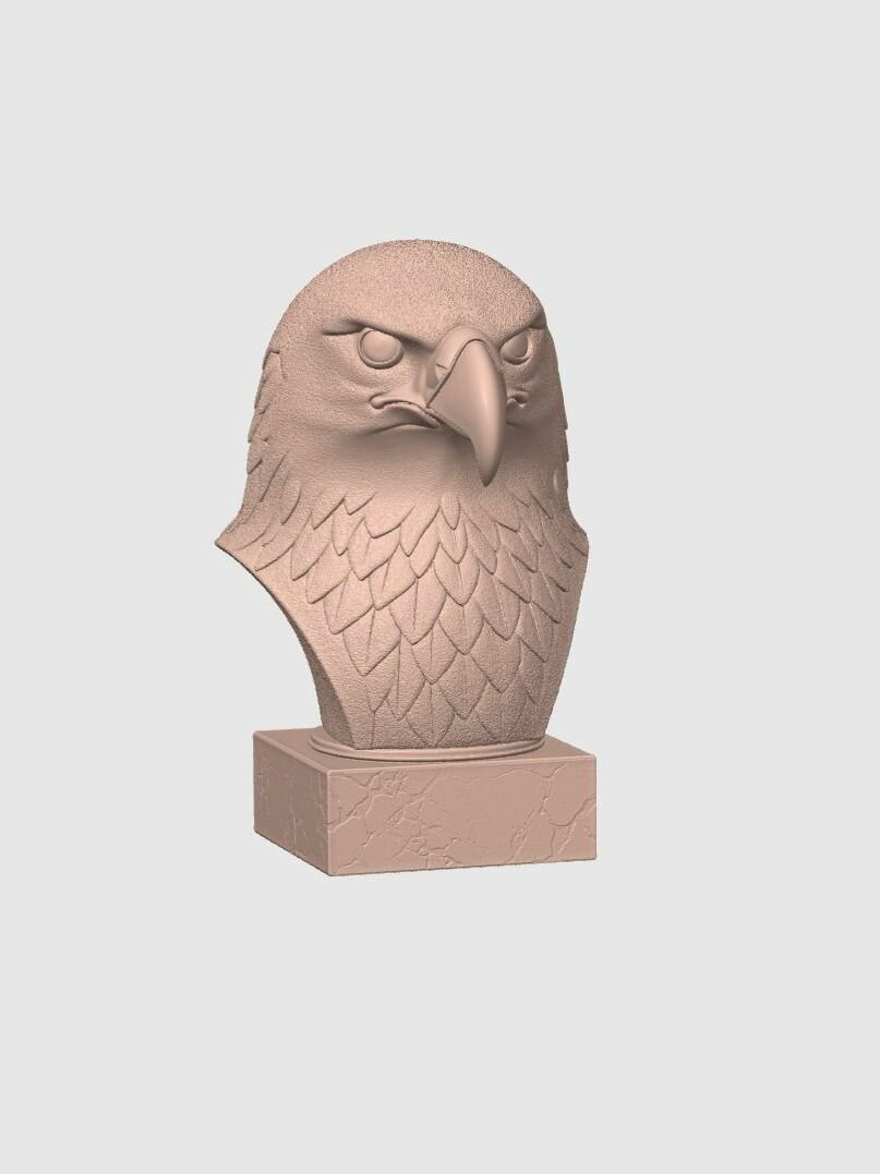 Эксклюзив! Бюст Орла (10см, бежевый матовый) - подарок, талисман