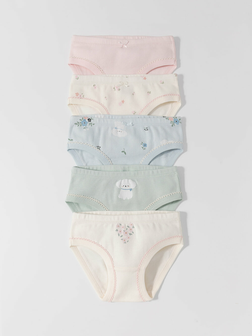 Трусы трикотажные трусы-слипы для девочки, набор 5 шт