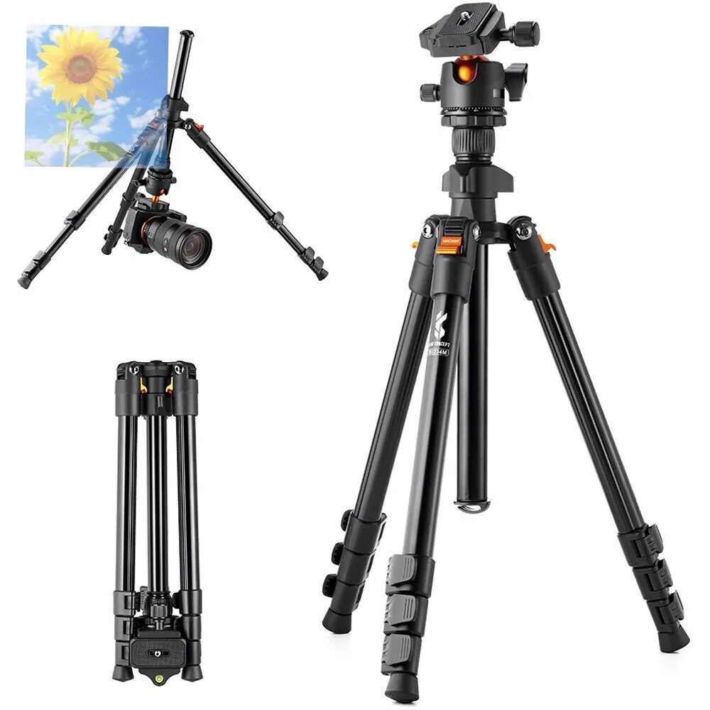 Компактный фотоштатив / Легкий штатив c шаровой головкой и креплением для смартфона / K&F Concept KF09.101V1 (39-160 см)