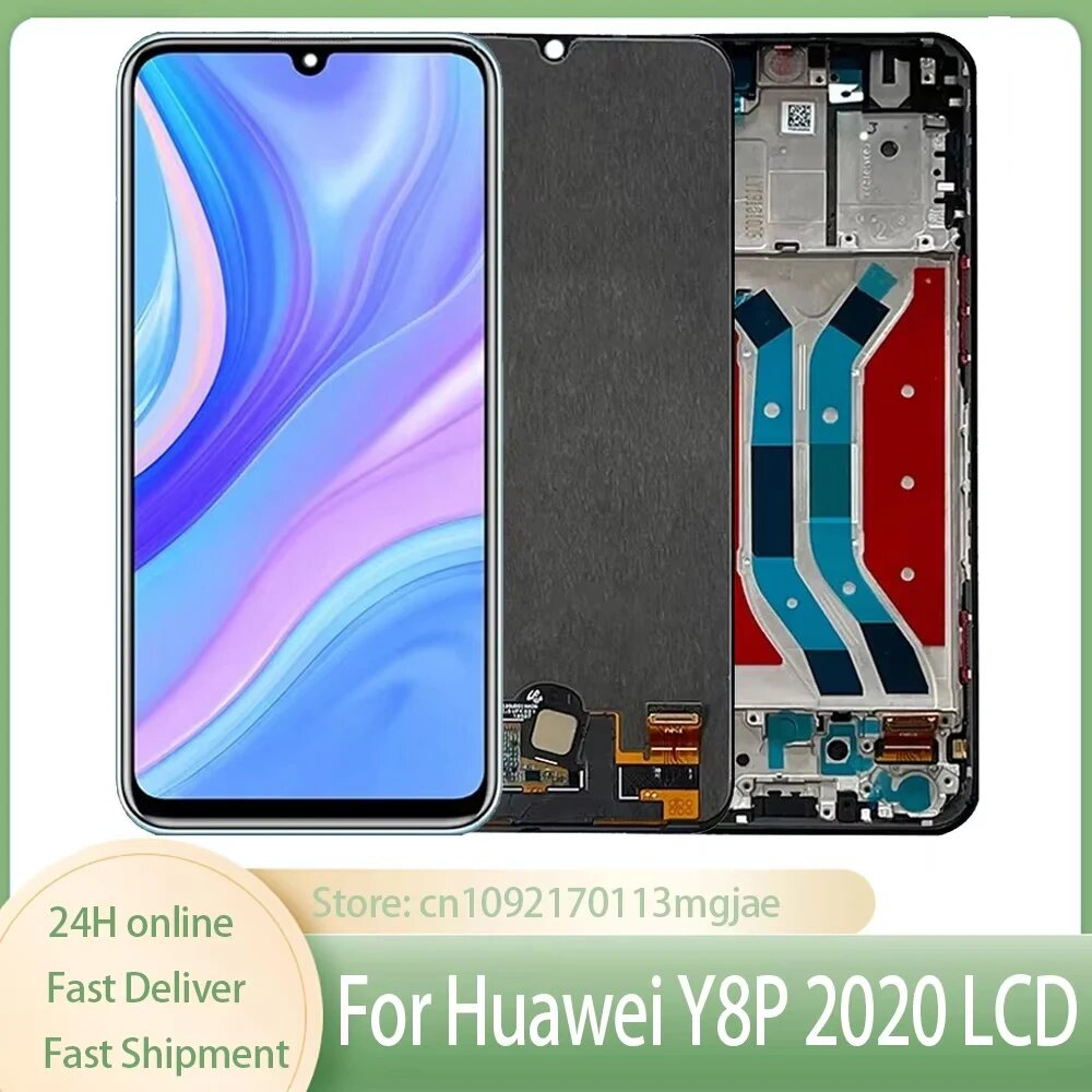 6,3 "AMOLED для Huawei Y8P 2020 AQM-LX1 ЖК-дисплей в сборе, дигитайзер, замена Black No Frame