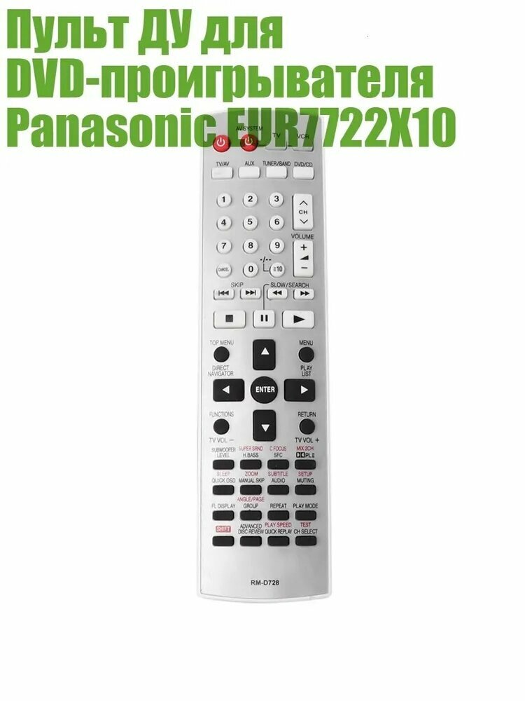 Пульт ДУ для DVD-проигрывателя Panasonic EUR7722X10, Белый