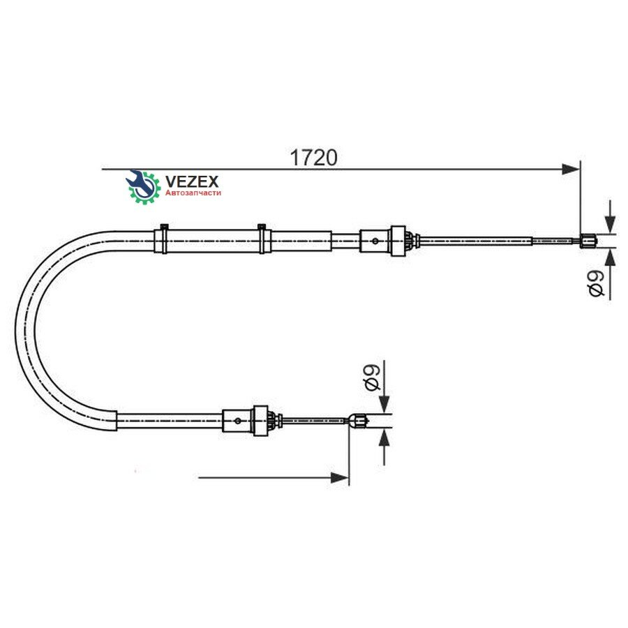 BOSCH 1987482411 Трос ручного тормоза
