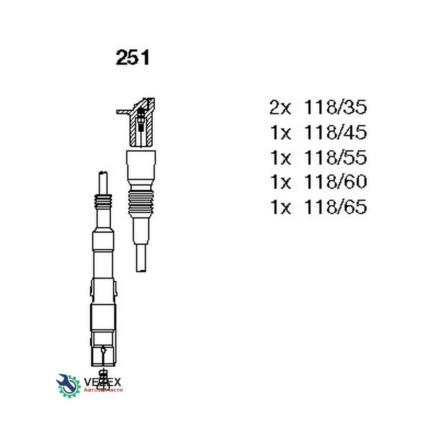 BREMI 251 Комплект высоковольтных проводов