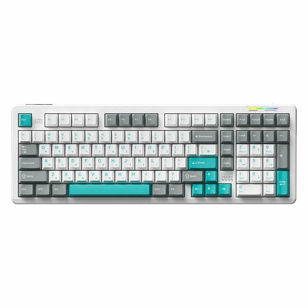 AULA×LINGBAO K98 Беспроводная механическая клавиатура корейского языка White-10000mHA