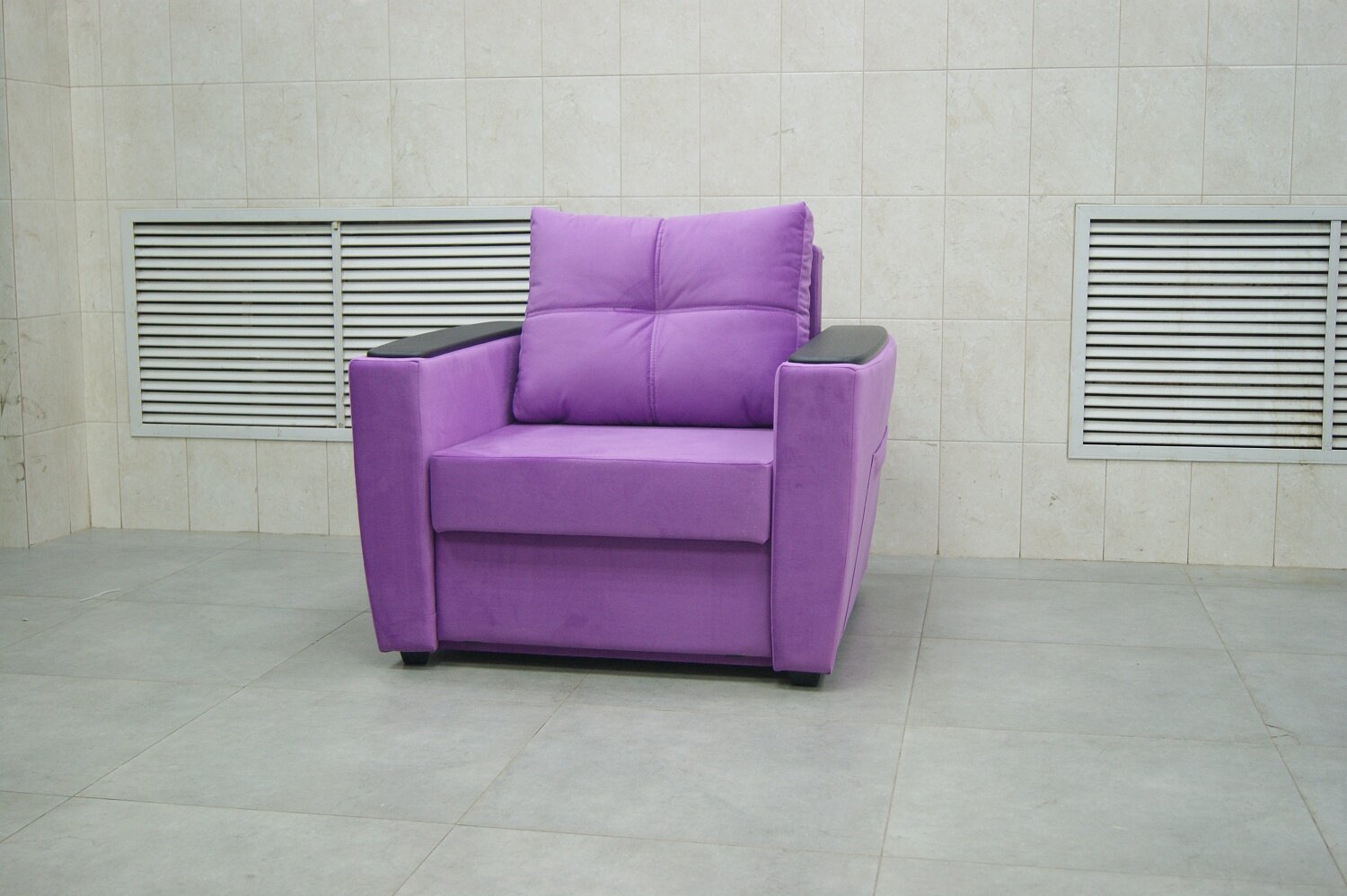 Кресло-кровать Дубай (Майами) сиреневый велюр, 94х92х90 см, с ящиком для белья