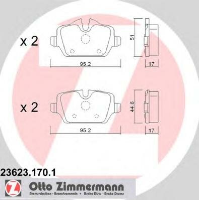 Колодки задние ZIMMERMANN 23623.170.1