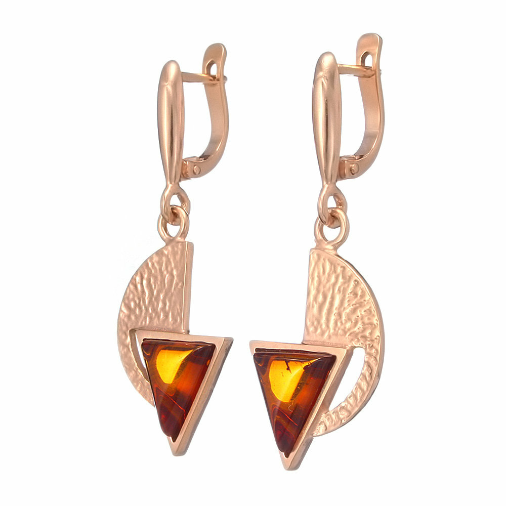 Серьги Amberprofi, серебро, 925 проба, янтарь