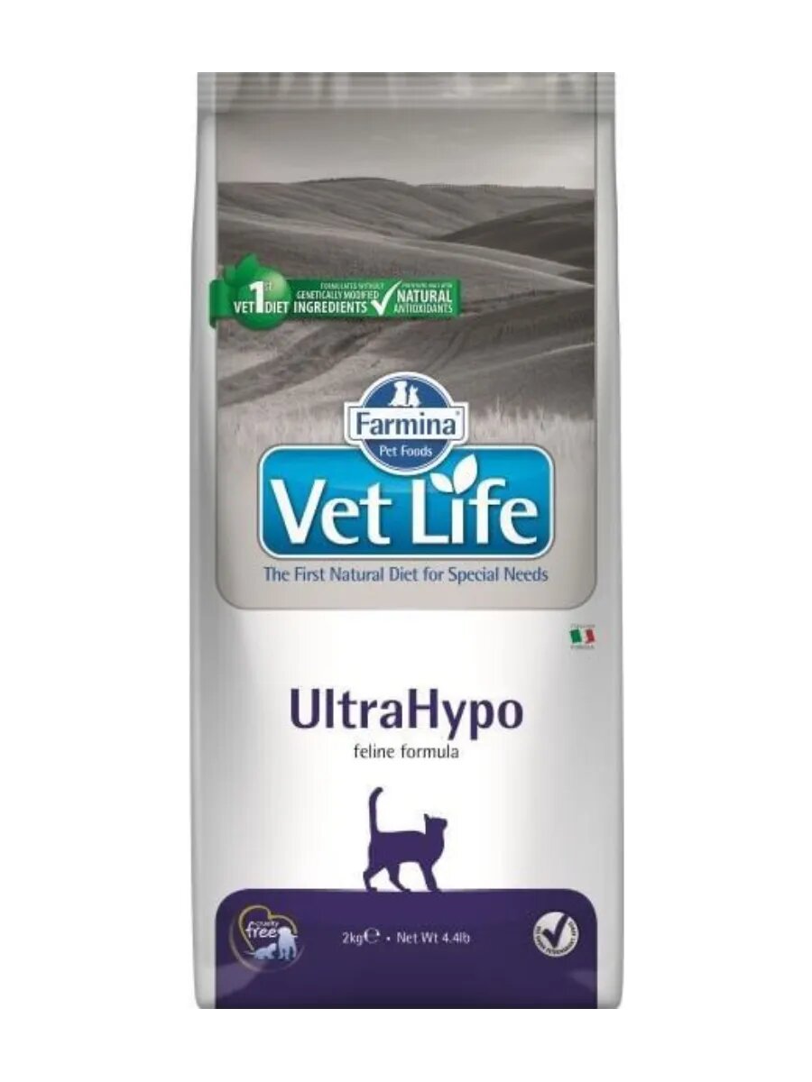 Сухой корм Farmina Vet Life Ultra Hypo (Фармина) для кошек при пищевой аллергии, 2 кг