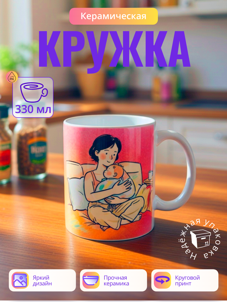 Кружка с принтом, я мама а какая у тебя суперсила