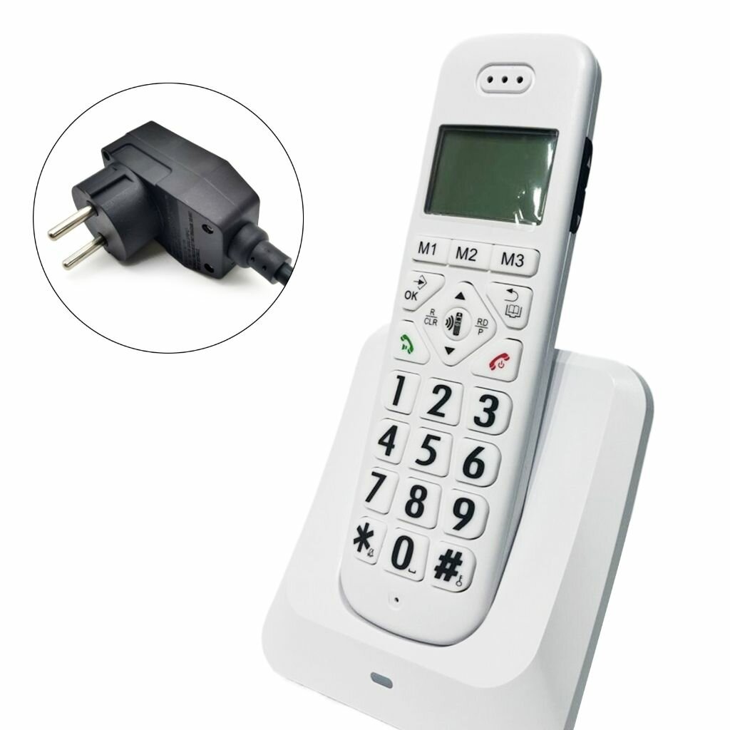 (1 комплект) D1011 цифровой беспроводной телефон ручной телефон низкого излучения (аккумулятор)-еврокод